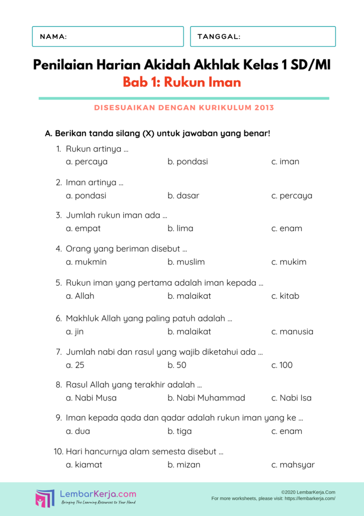 worksheet anak SD Archives - LembarKerja.Com