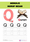 Menulis Huruf Q Besar - LembarKerja.Com