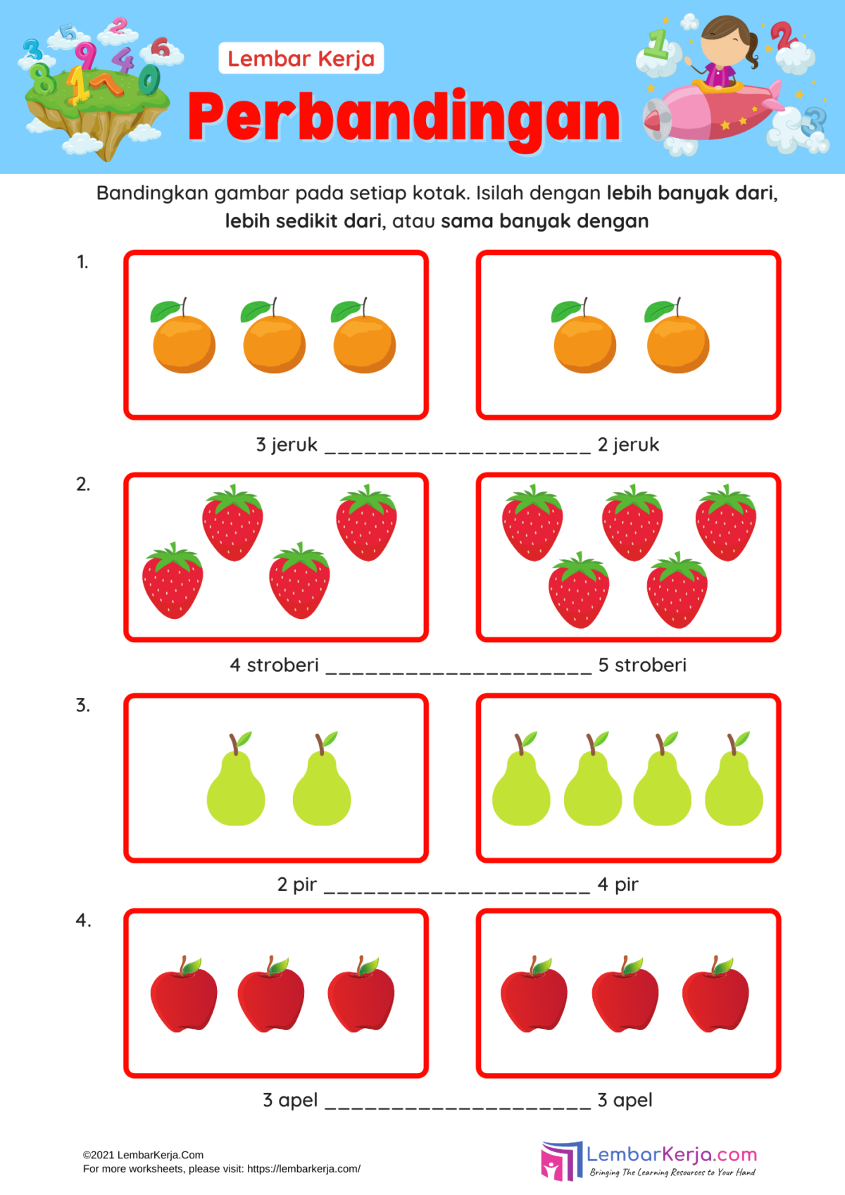 Menulis Angka 3 – LembarKerja.Com