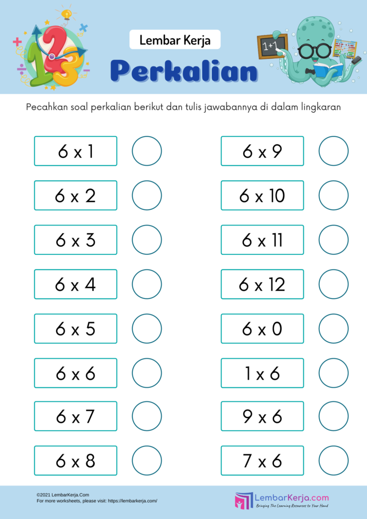 Perkalian 6 - LembarKerja.Com