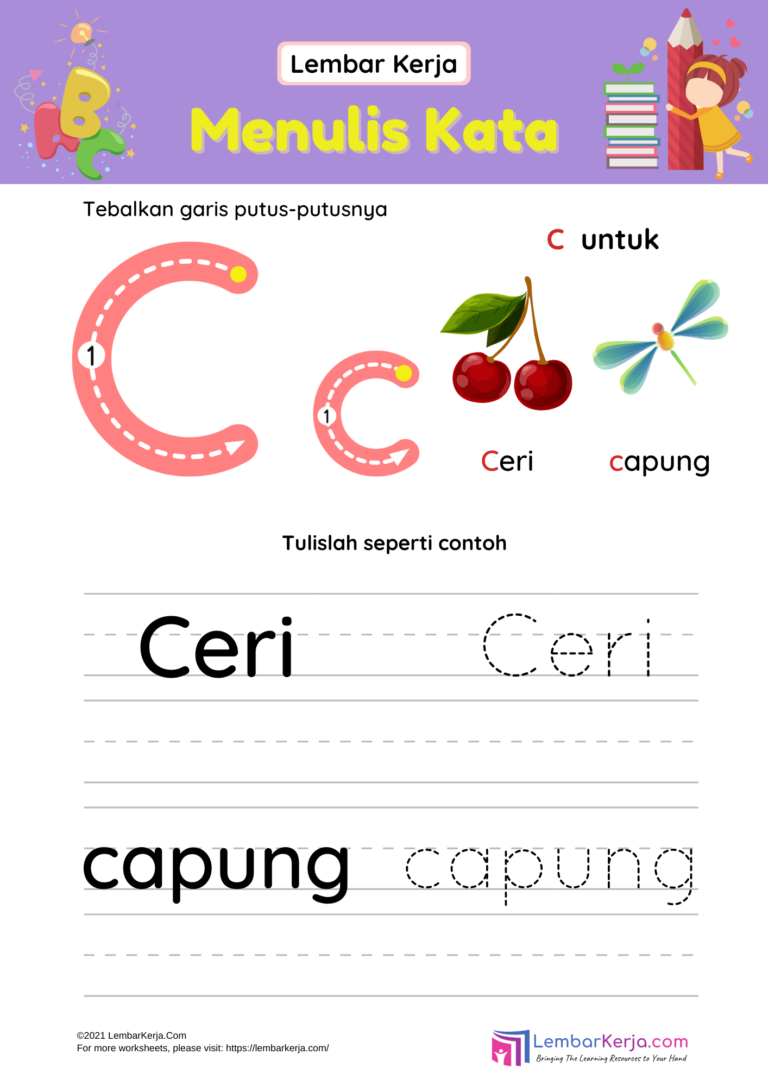Menulis Kata: Awalan C - LembarKerja.Com