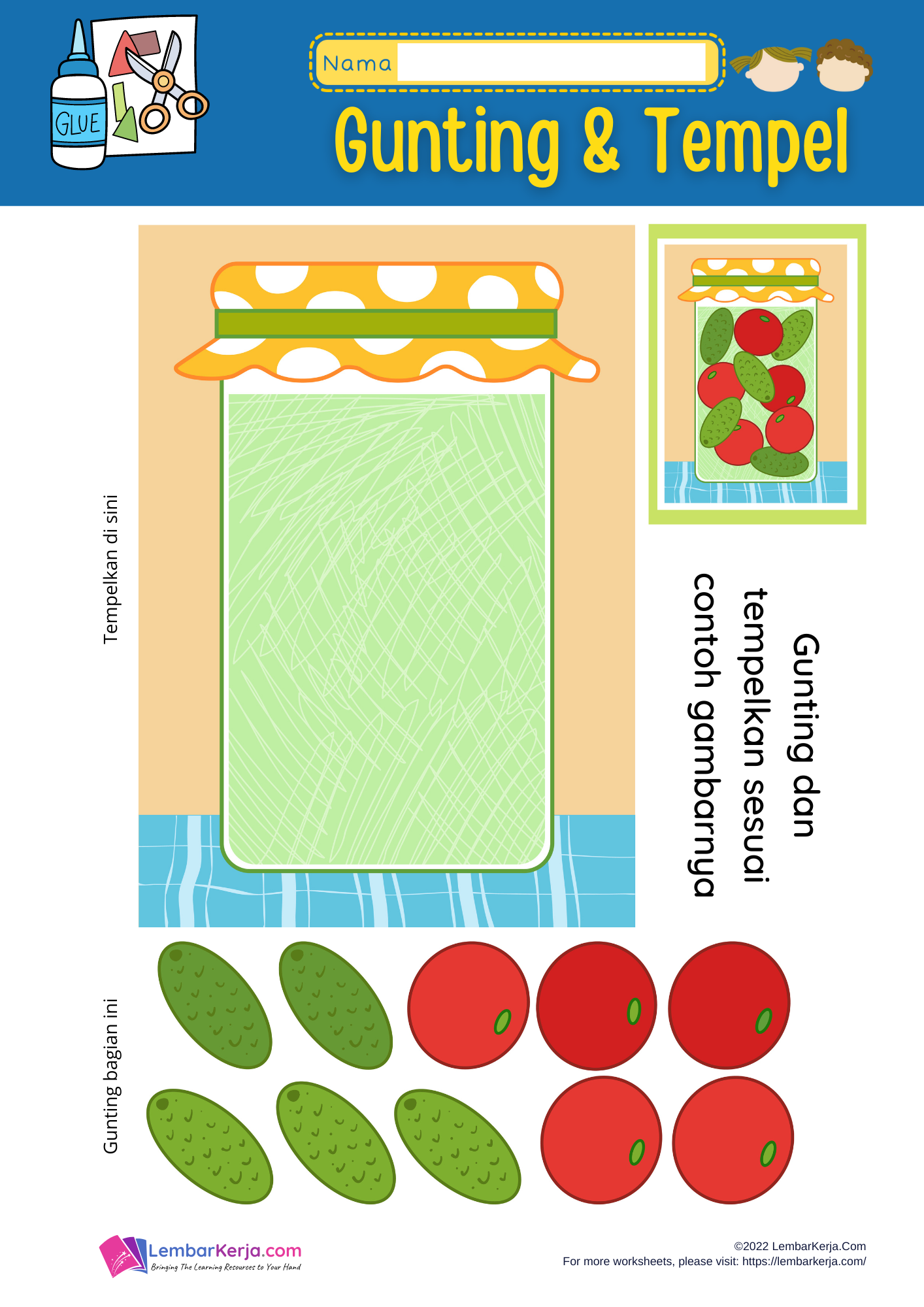 lembar kerja menggunting – LembarKerja.Com