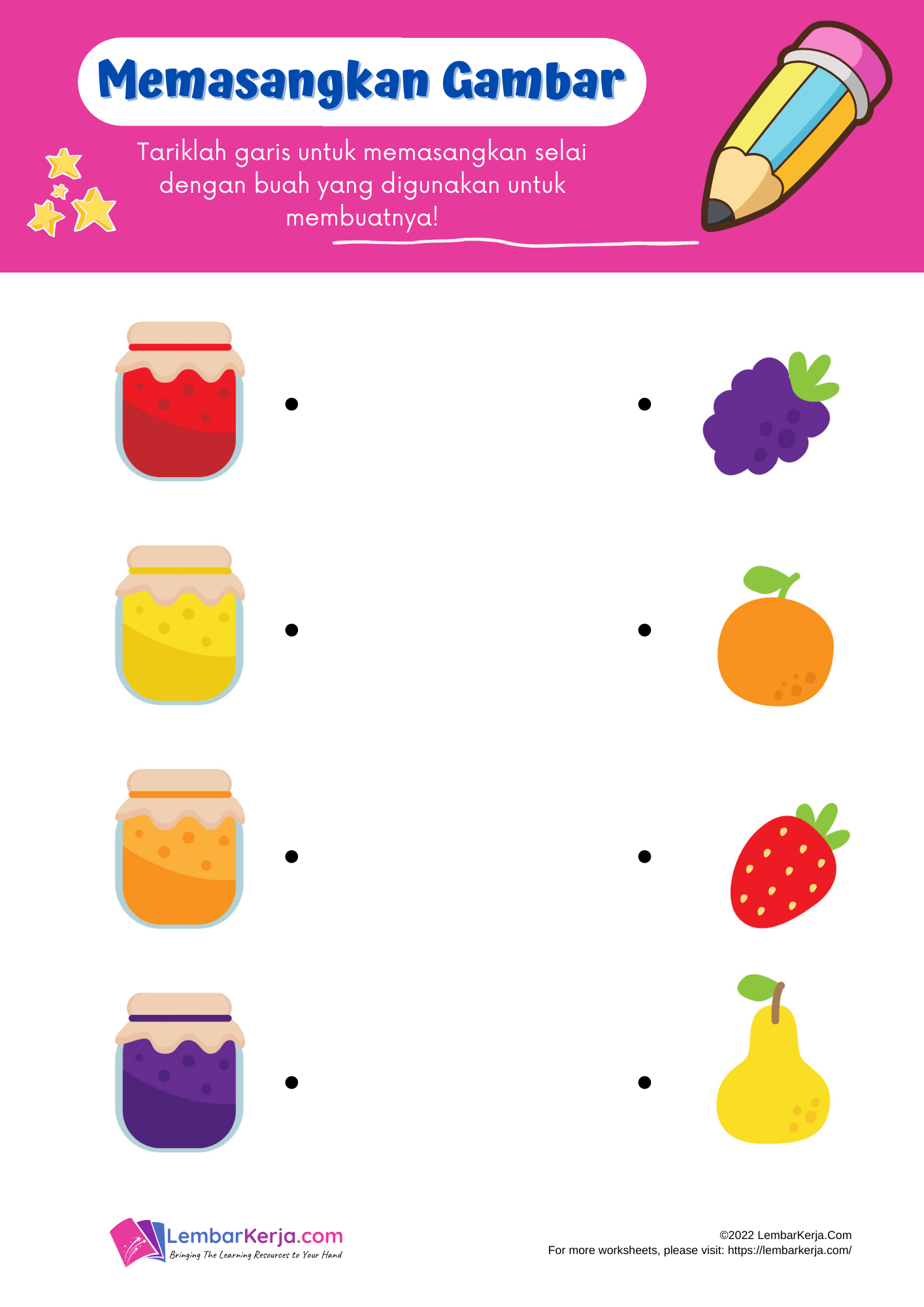 Memasangkan Gambar: Selai Buah - LembarKerja.Com