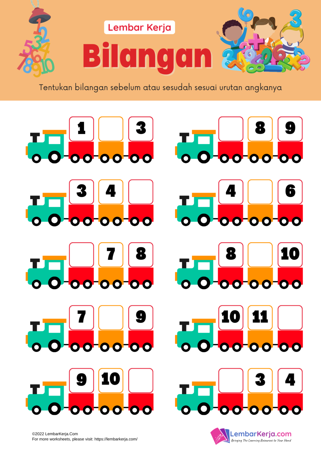 Urutan Angka (3) - LembarKerja.Com