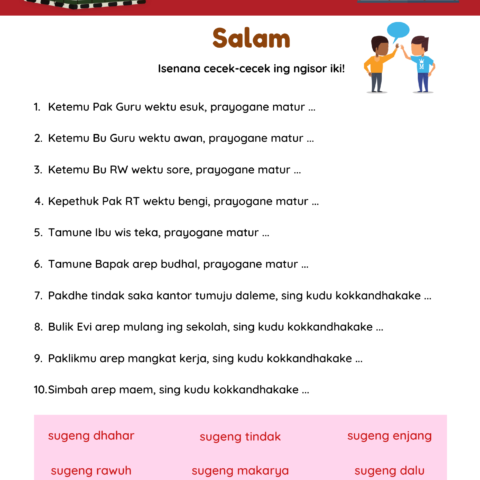 Basa Jawa: Perangane Awak (1) - LembarKerja.Com