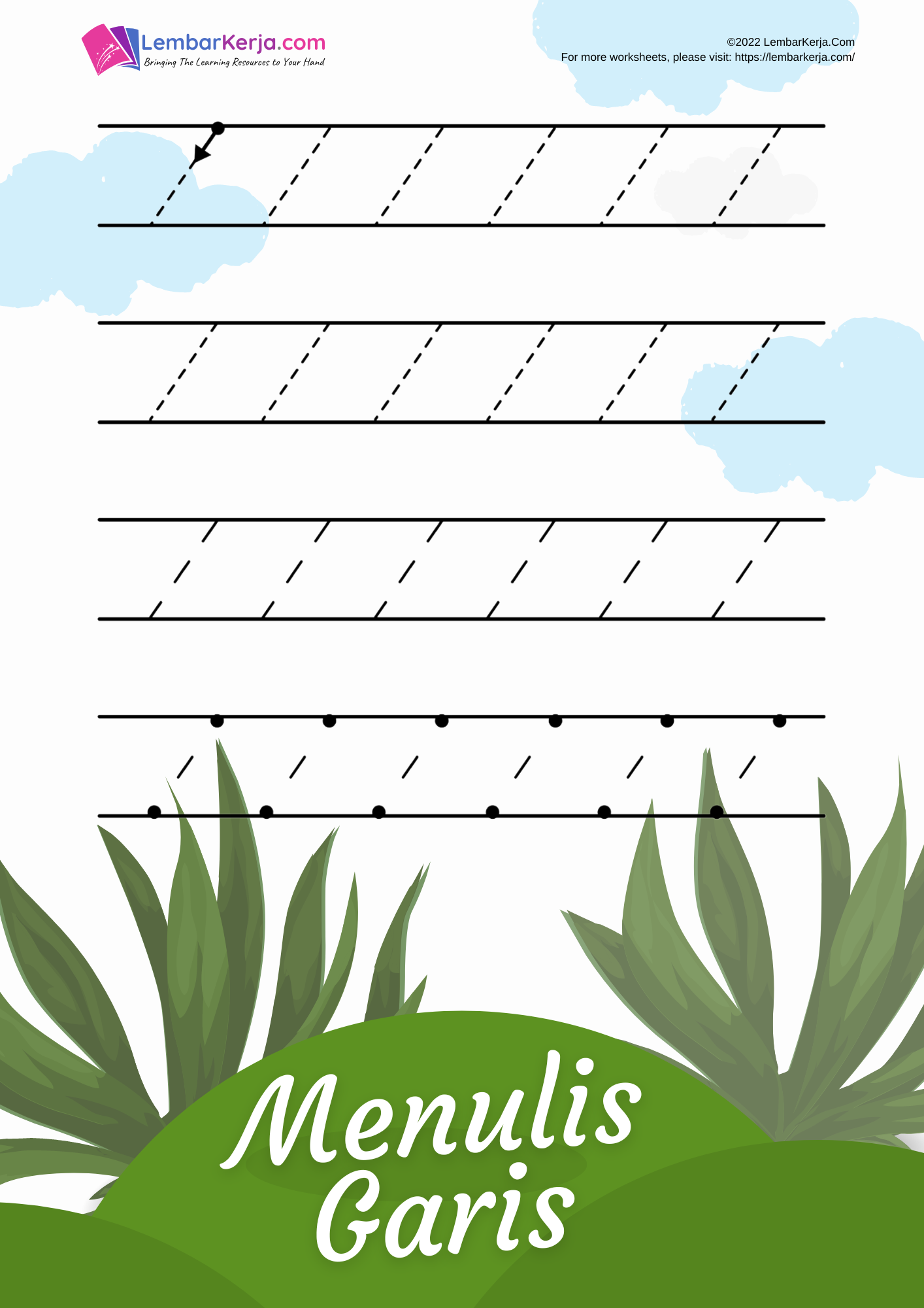 Menulis Garis Miring (1) - LembarKerja.Com