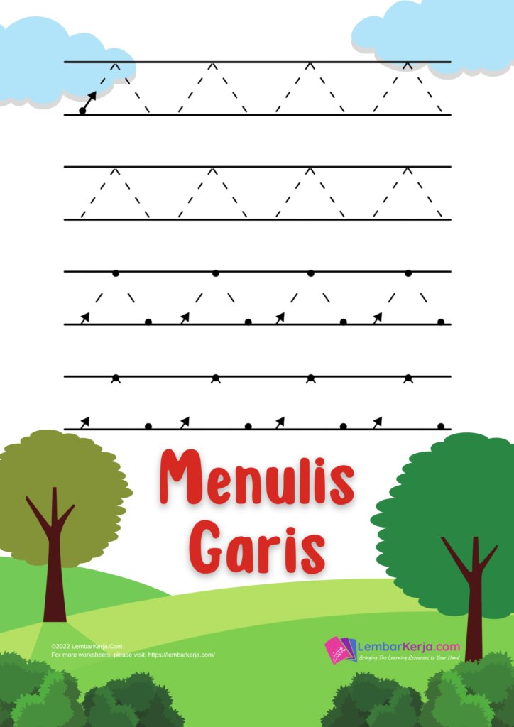Menulis Garis Miring (2) - LembarKerja.Com