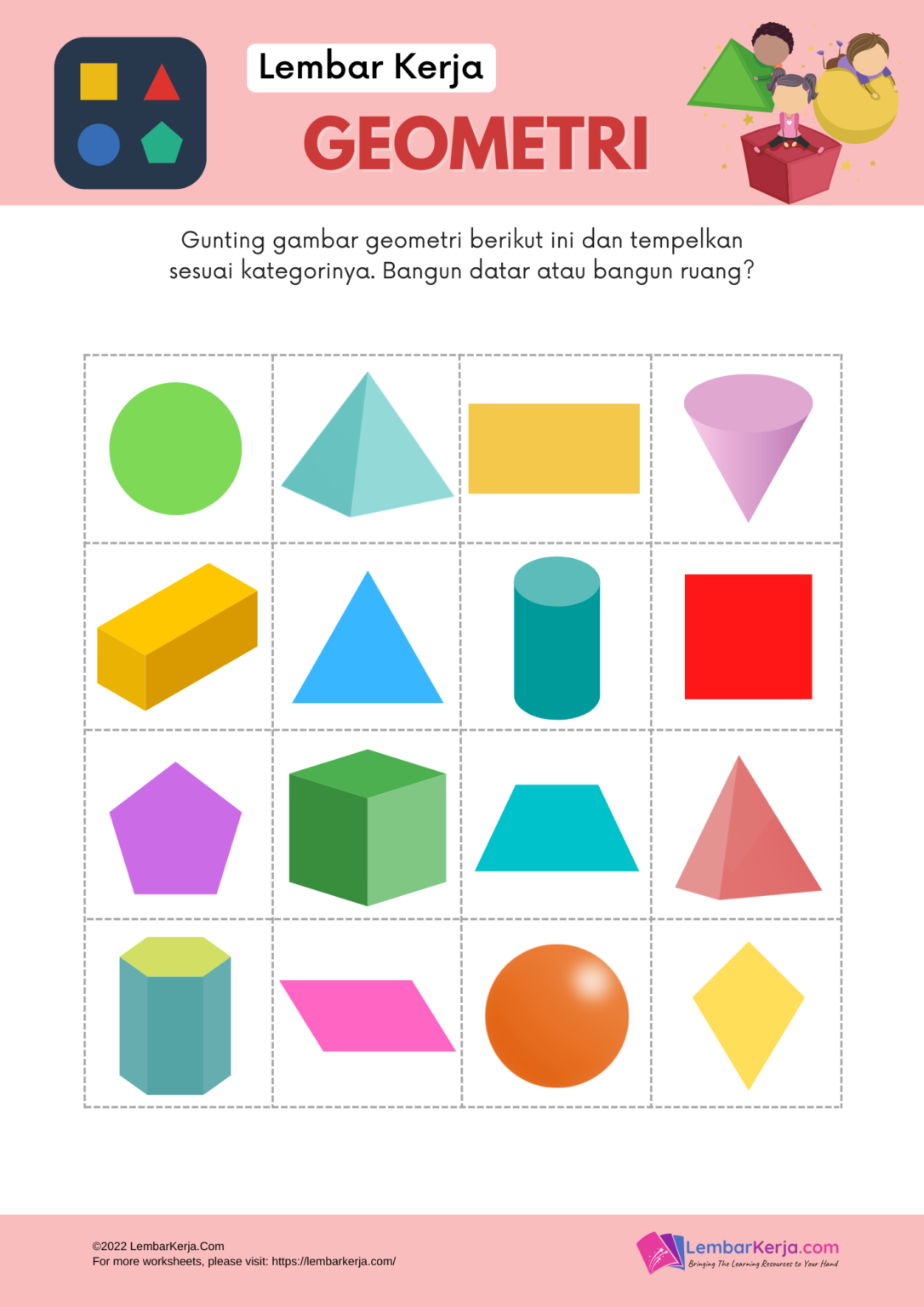 Bangun Datar atau Bangun Ruang? - LembarKerja.Com