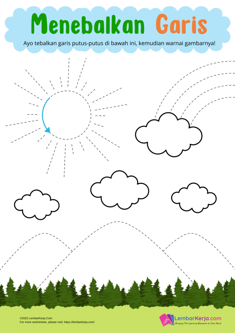 Menebalkan Garis: Gunung - LembarKerja.Com