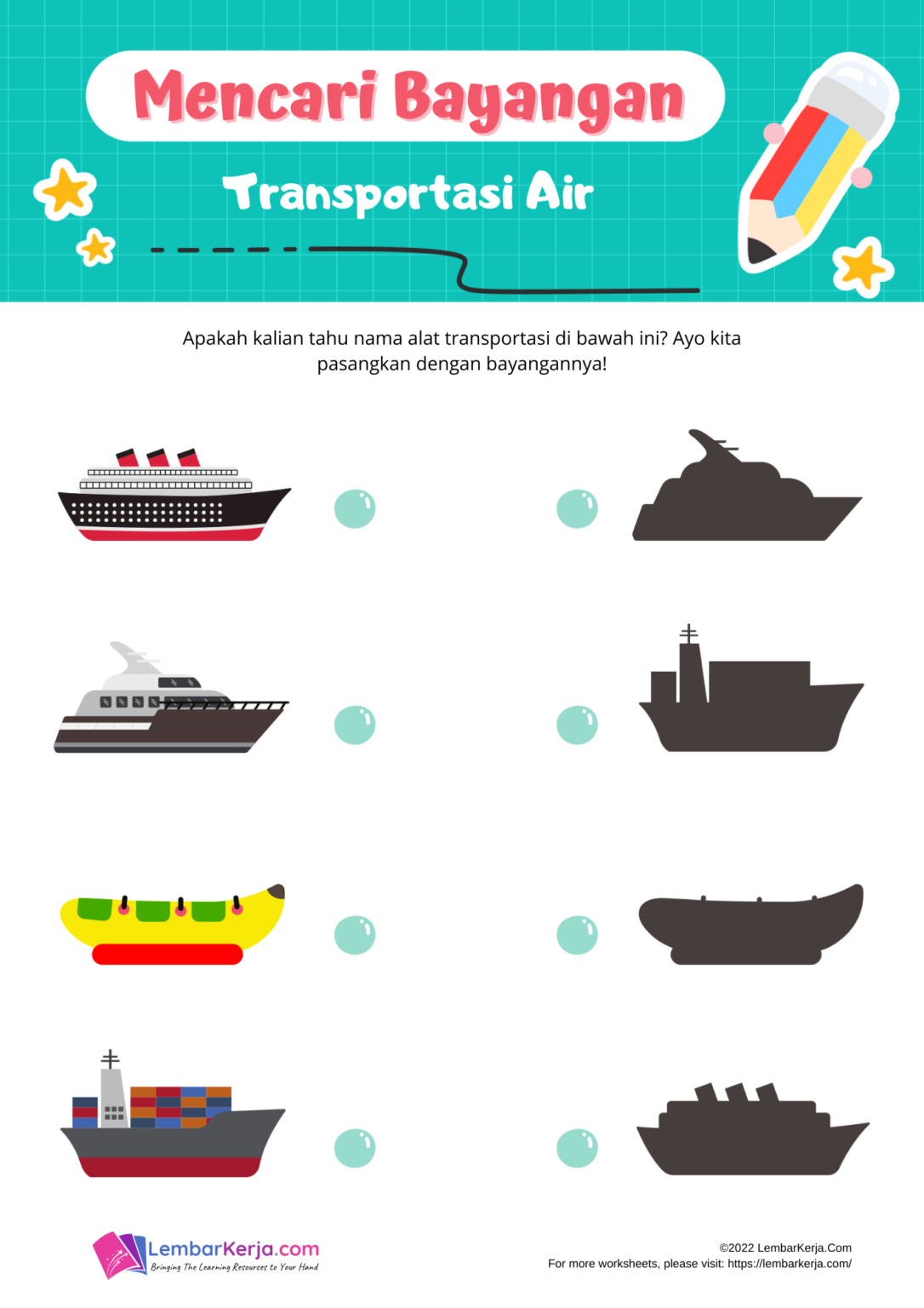 Mencari Bayangan: Transportasi Air - LembarKerja.Com