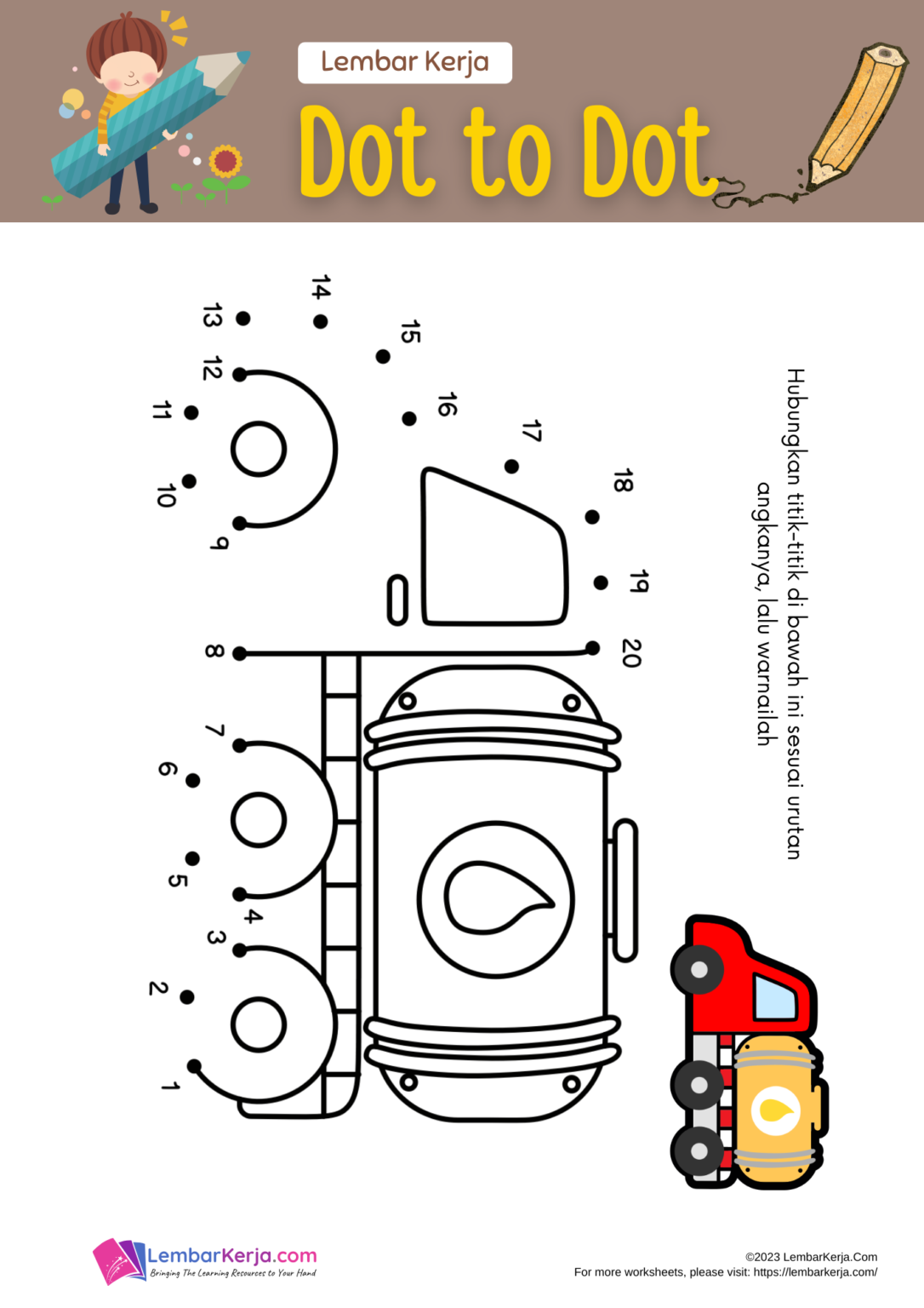 Menggunting Garis (3) - LembarKerja.Com