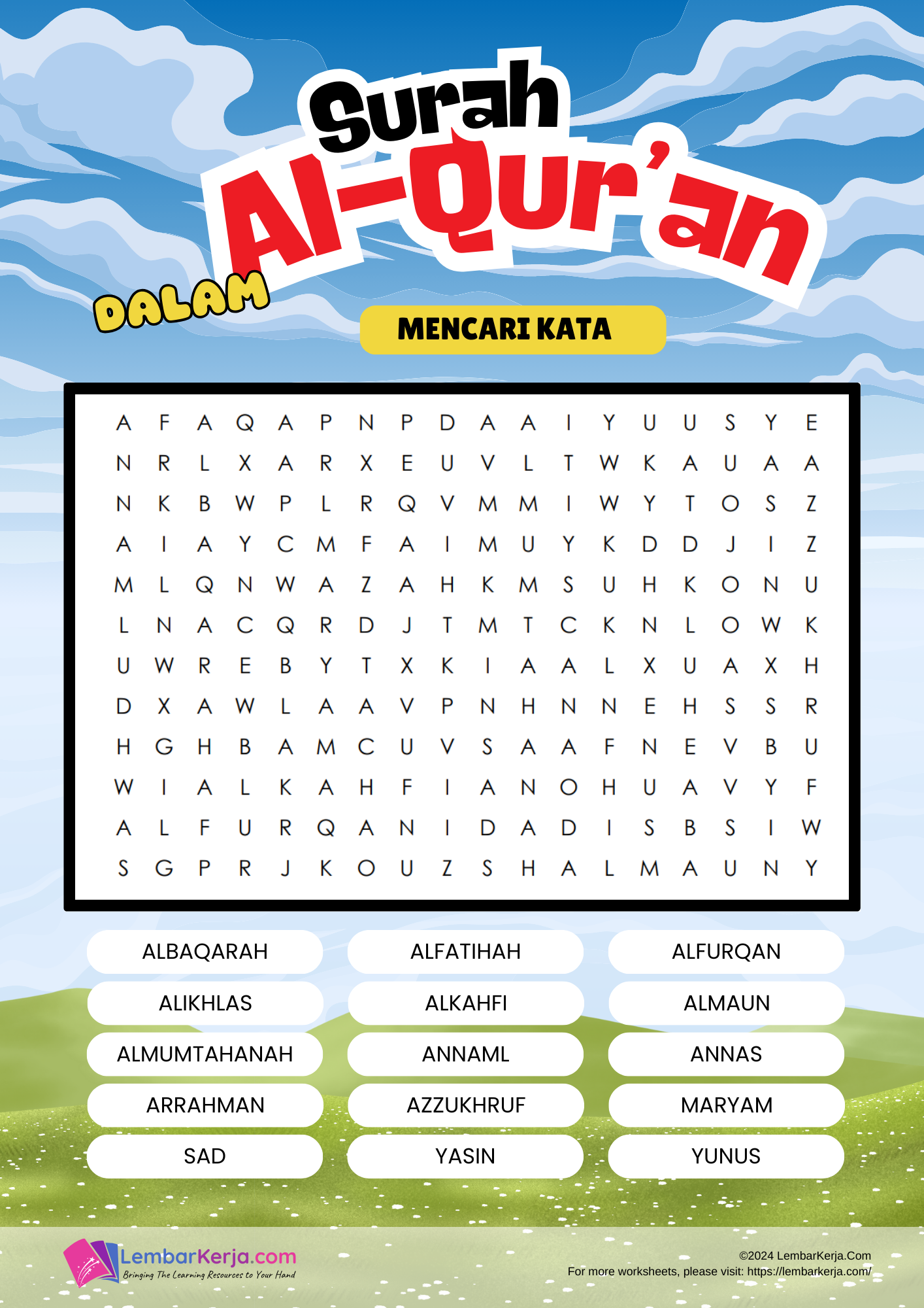 Mencari Kata: Surah Dalam Al-Qur'an (1) - LembarKerja.Com