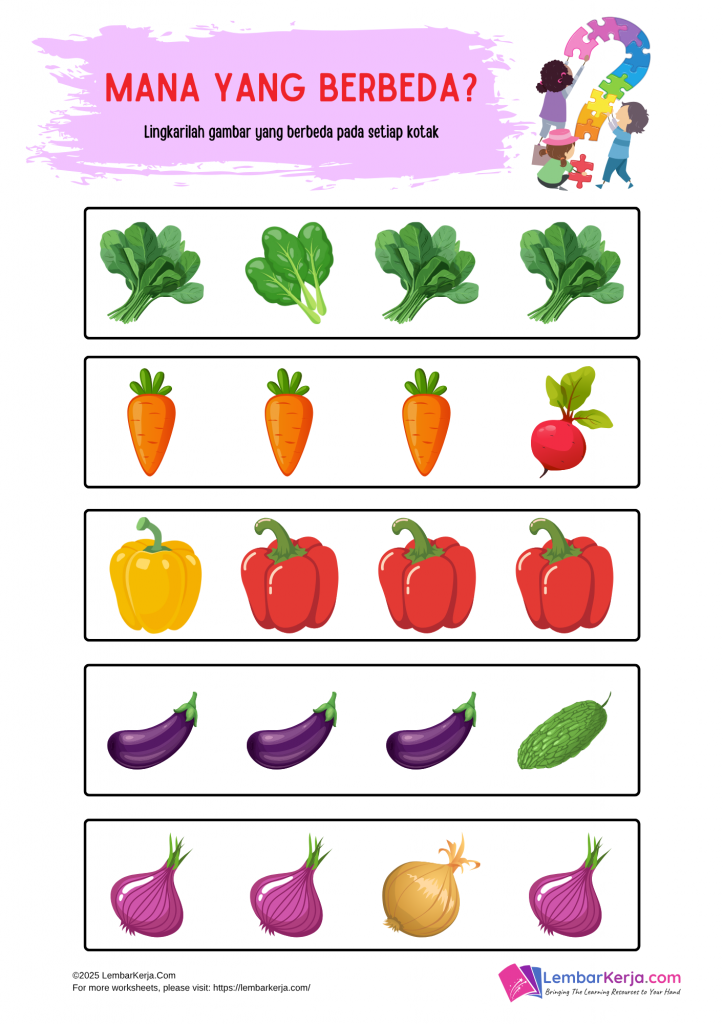 Mencari Gambar yang Berbeda (3) - LembarKerja.Com